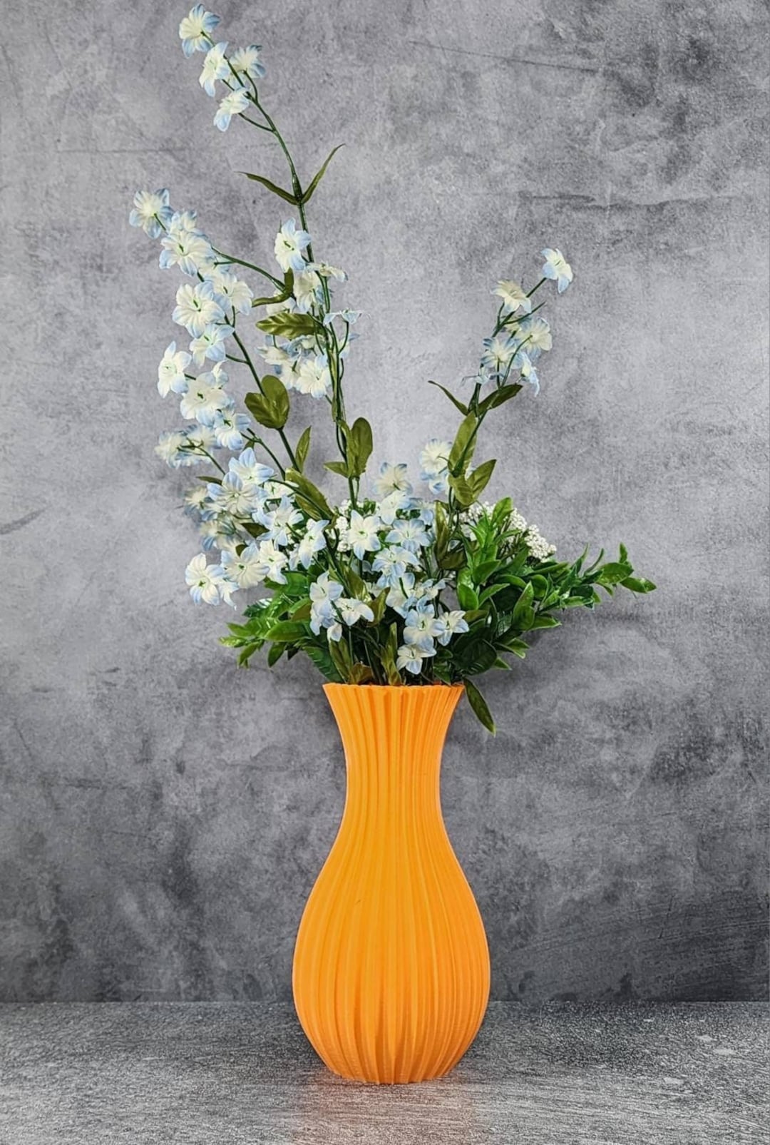 Orange Vase Matte Striped Mini Boquet Vase | Desk Vase | Home Decor ...