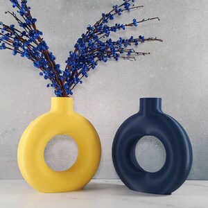 Matte Yellow Tall and Large Nordic Vase 6/8/9/10 Inch Home Decor ...