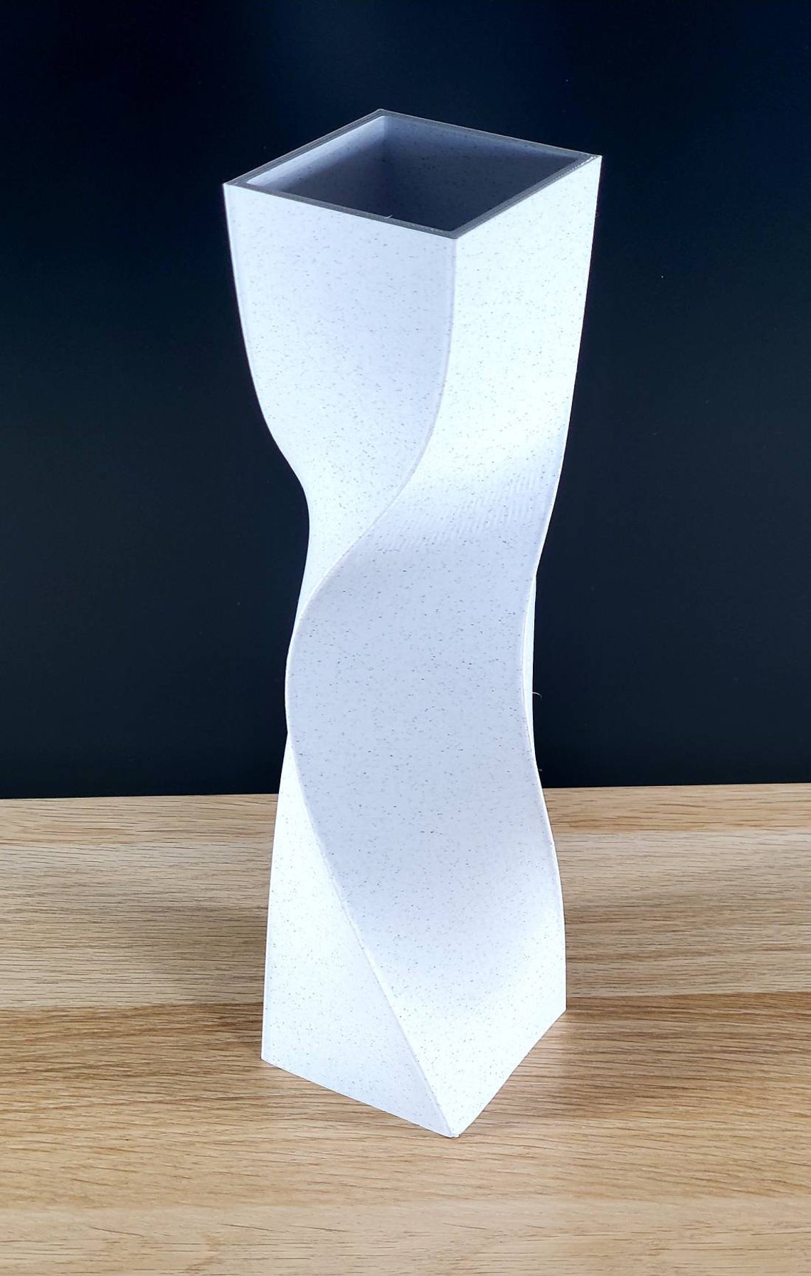 Tall Geometric Matte Textured White Marble Look Vase or - Etsy