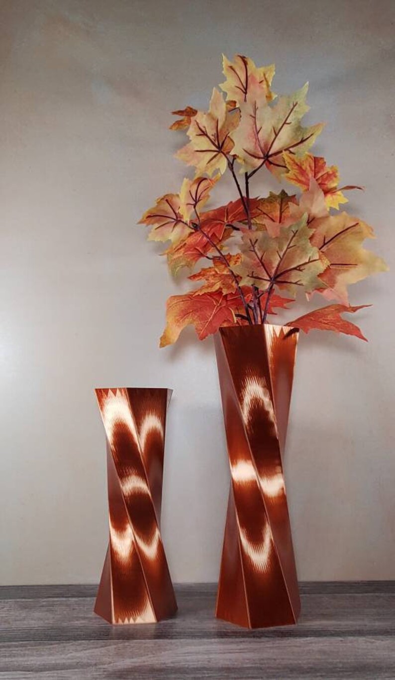 Vase Modern Tall Twist Copper Vase Geometric Style - Etsy