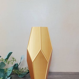 Pentagon Gold Vase Geometric Centerpiece Home Decor or Special ...