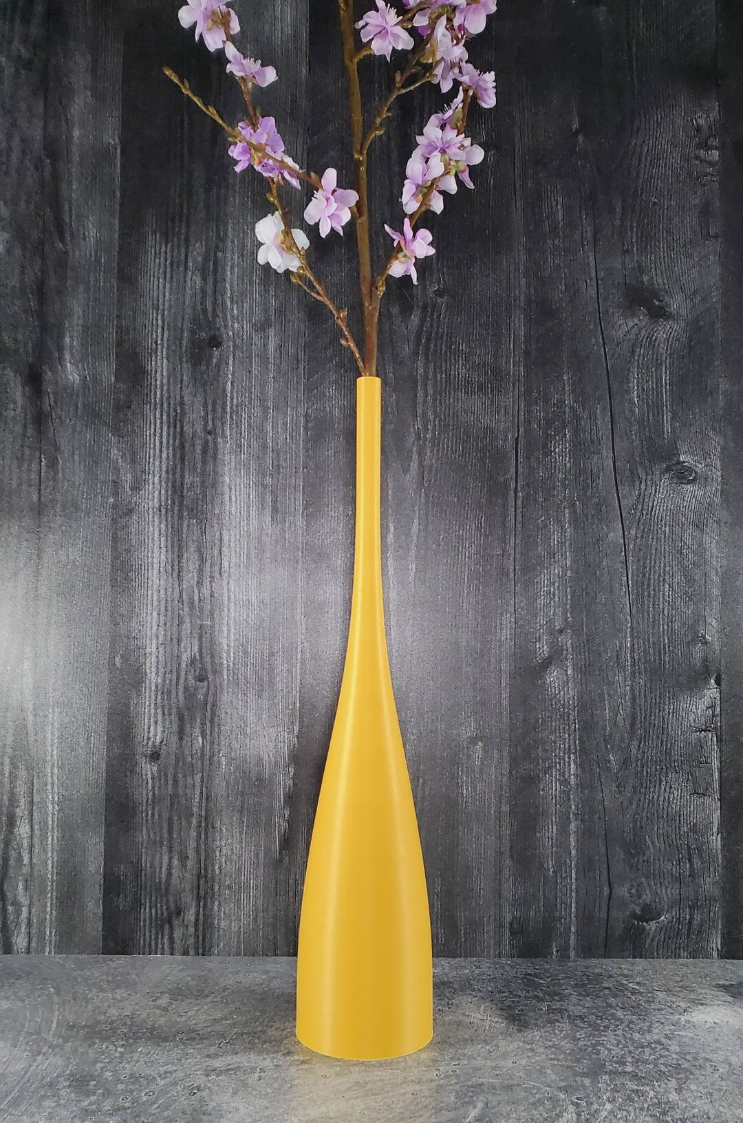 19 Inch Tall Matte Yellow Long Modern Nordic Style Vase | Home Decor ...