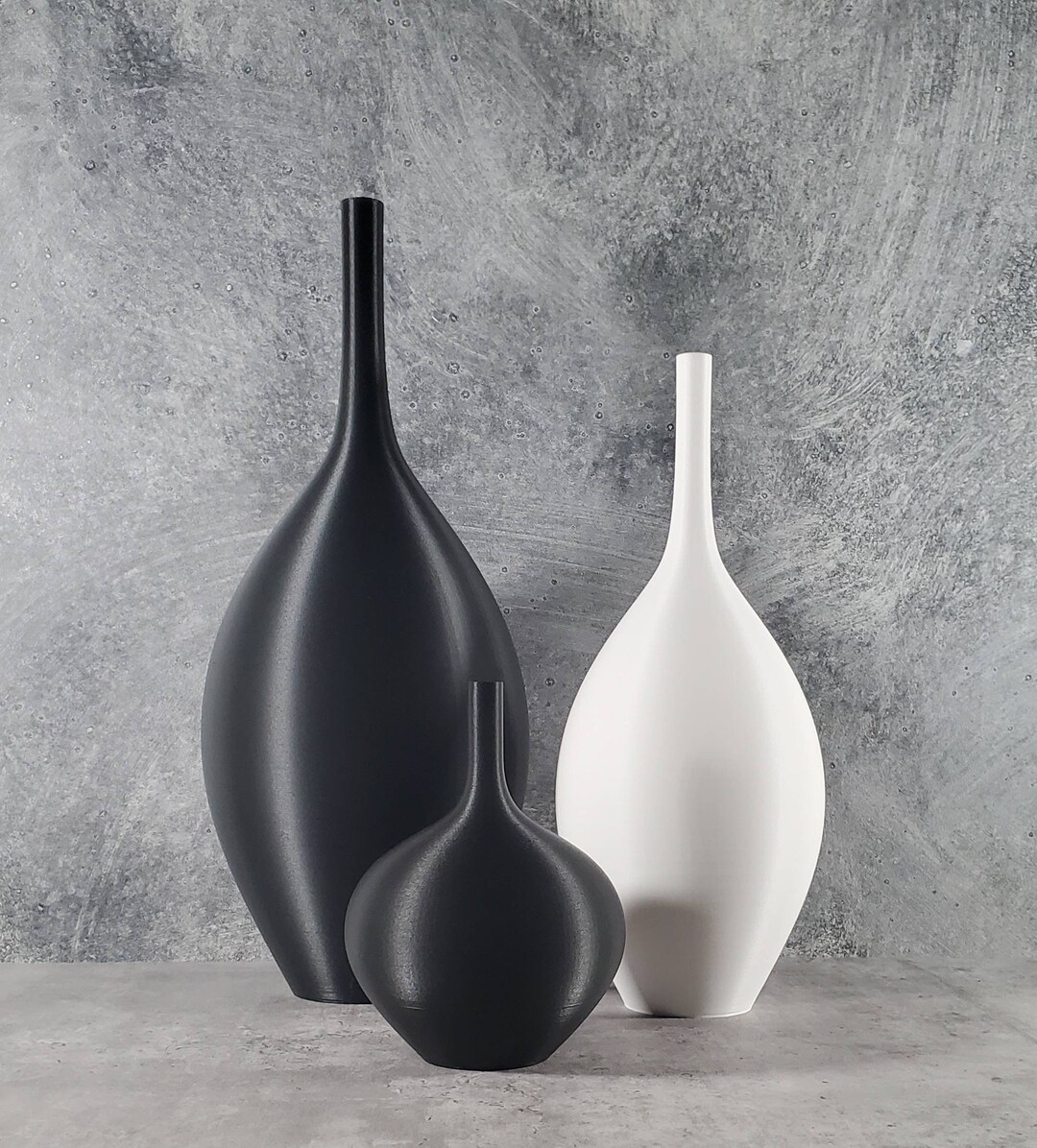 Tall Matte White or Black Long Neck Nordic Vase | Desk Vase | Home ...