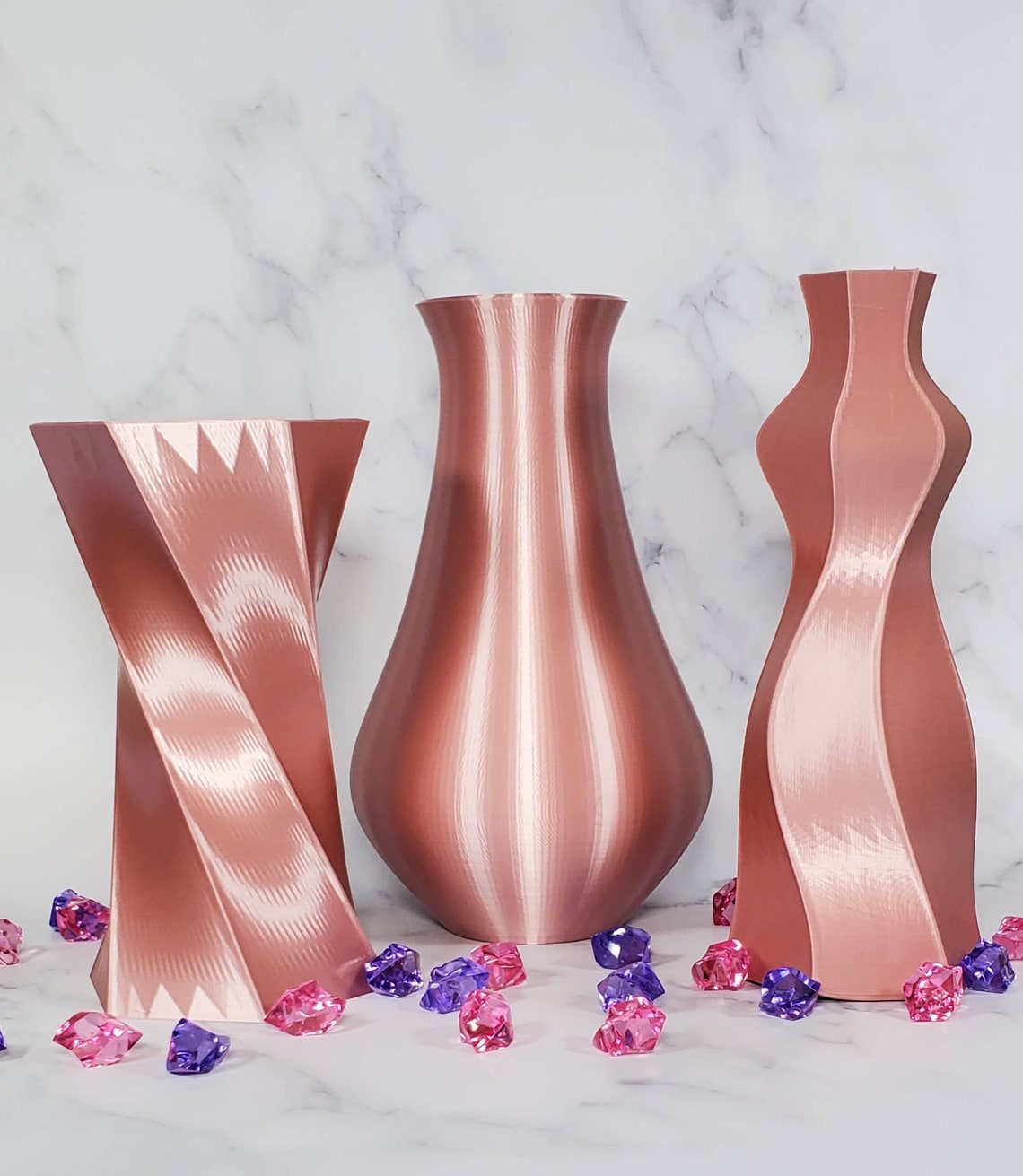 Rose Gold Vase Set - Etsy