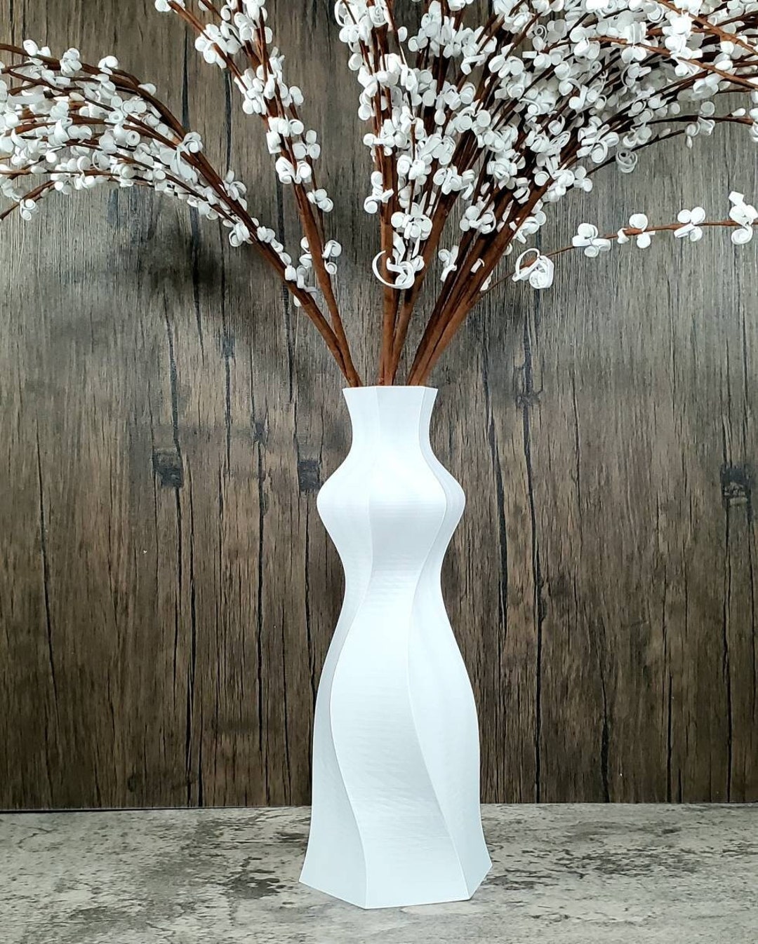 12/13/14/15/19 Inch Tall Matte White Art Deco Vase | Flower Vase | Home ...