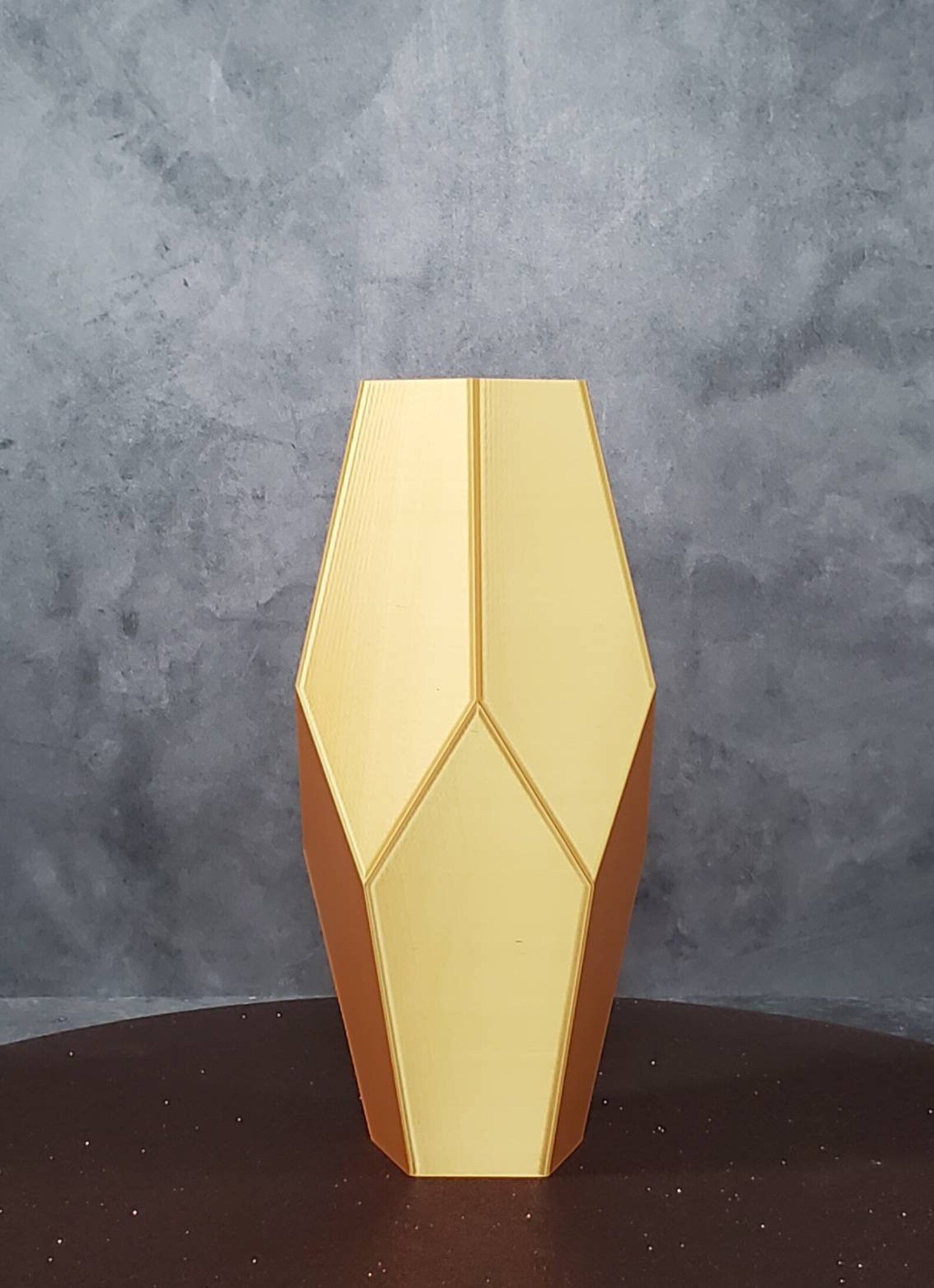 Pentagon Gold Vase Geometric Centerpiece Home Decor or Special - Etsy