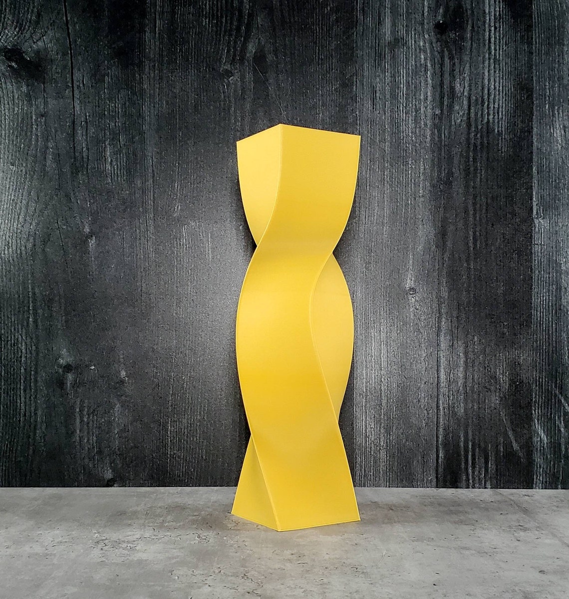 Tall Geometric Matte Yellow Vase or Centerpiece Flower Vase - Etsy