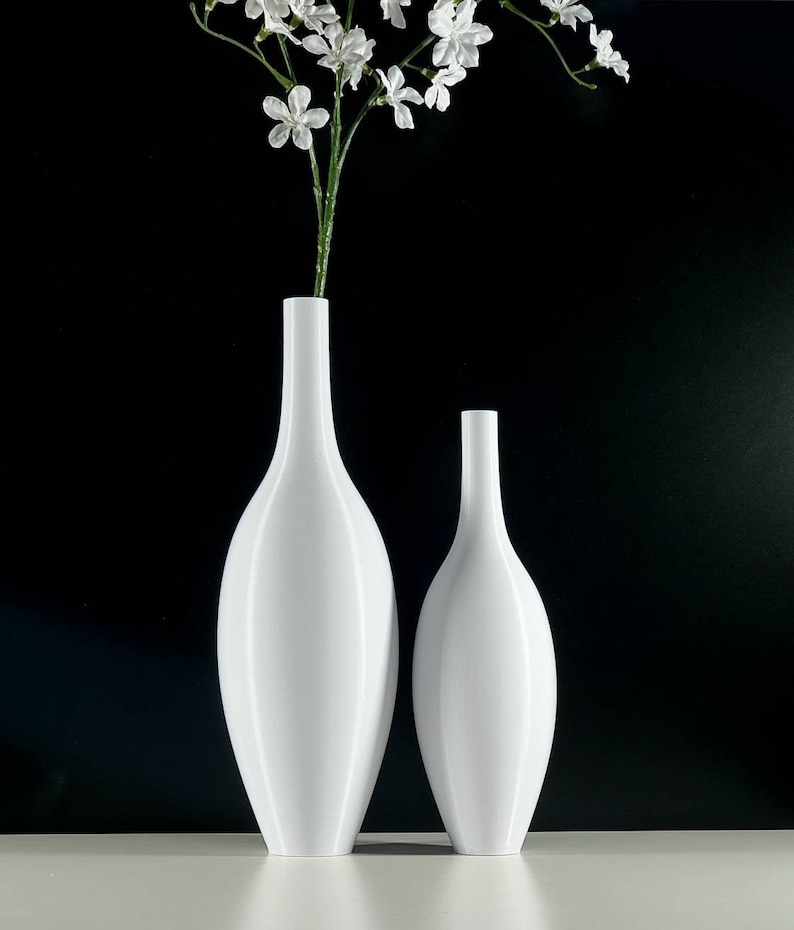 12/13/14/15 Inch Tall Matte or Semi-gloss White Modern Nordic Long Vase ...