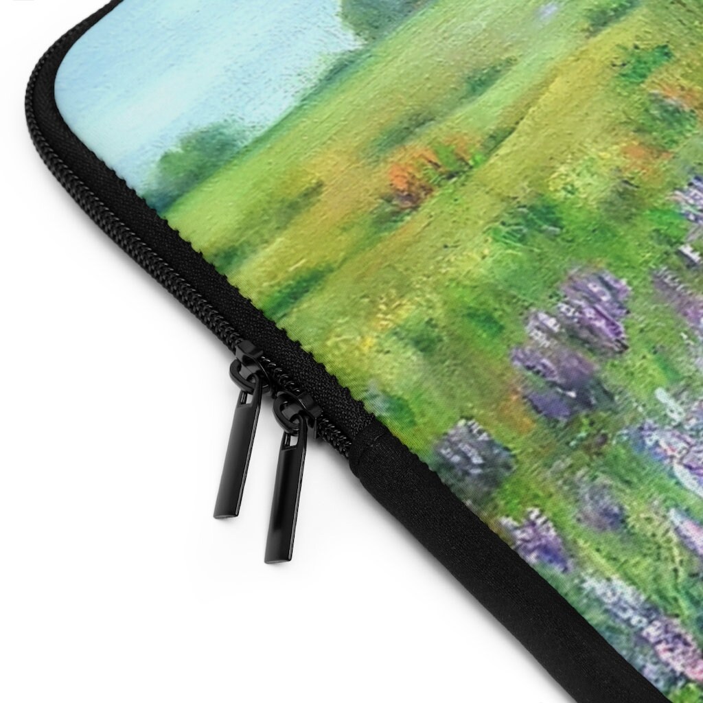 Lavender Field Custom Laptop Sleeve, Purple Flowers Landscape Cover ...