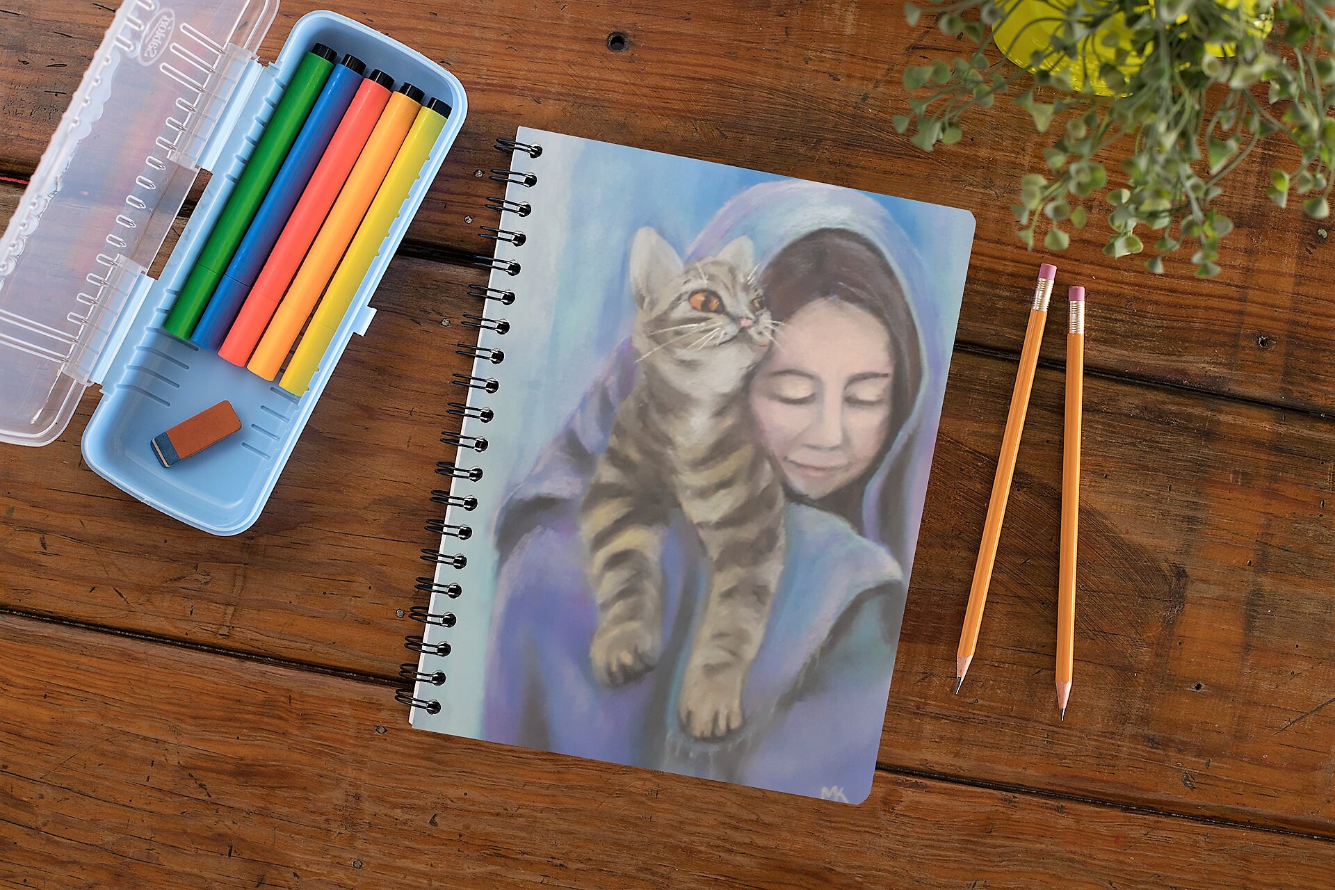 Girl With A Cat Diary Praying Diary for Girls Personalized Cat-loving ...