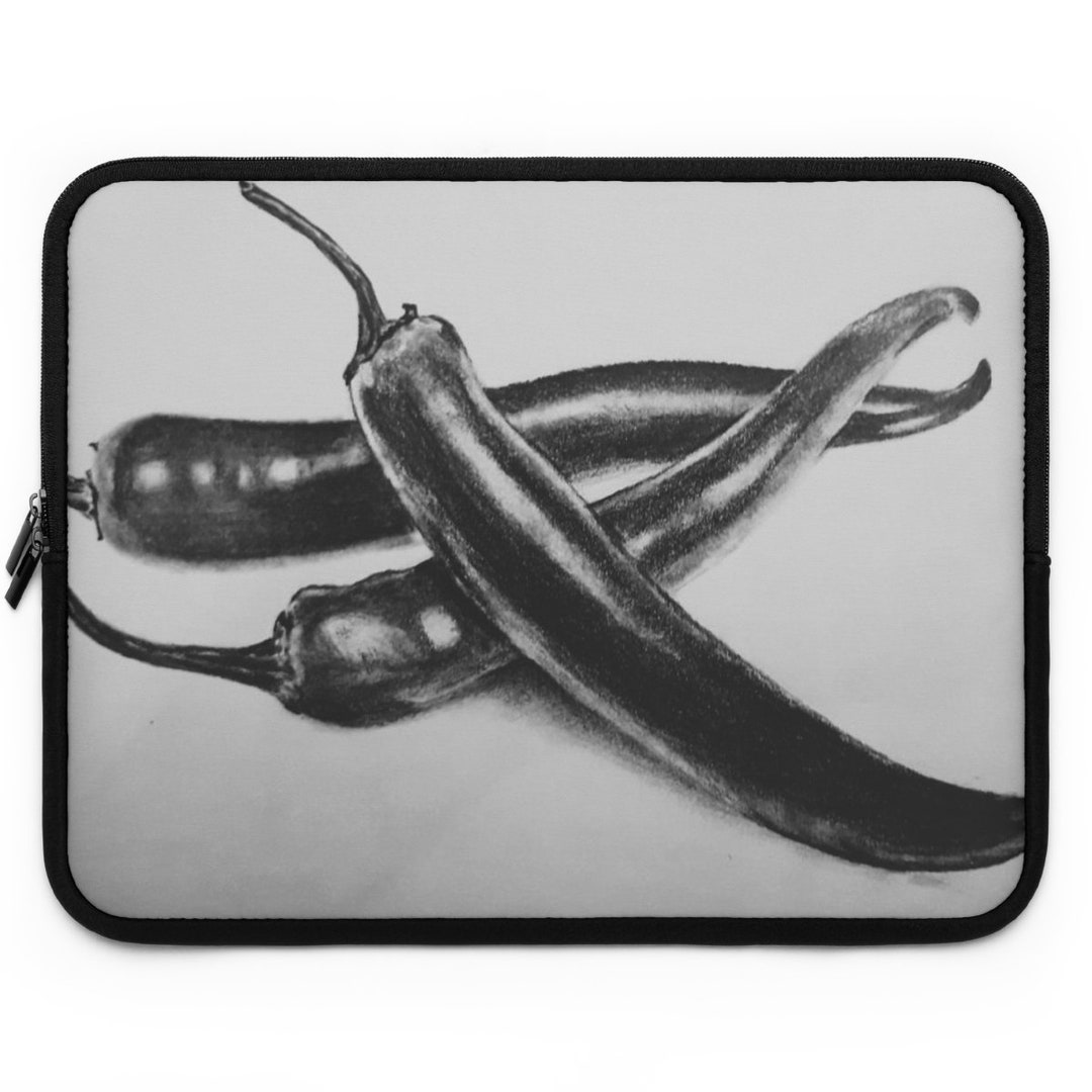 Black & White Custom MacBook Sleeve, Peppers Art Computer Case, Padded ...