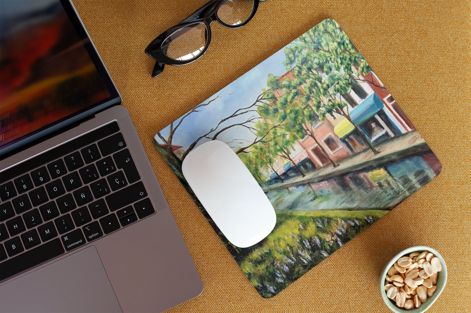 Amsterdam Canal Painting Custom Mouse Pad Colorful Amsterdam - Etsy