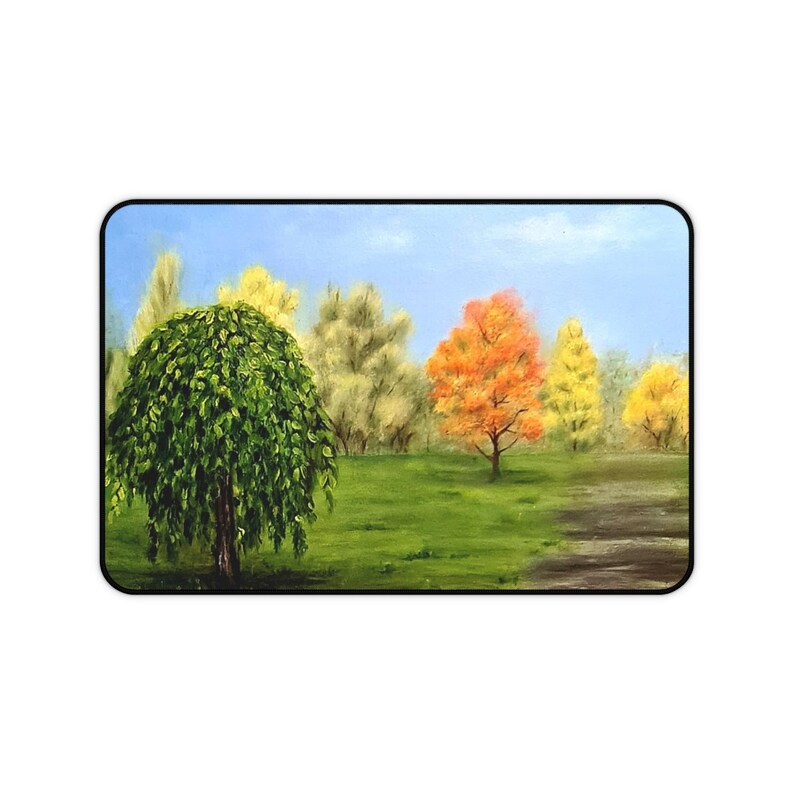 Summer Landscape Painting Custom Desk Mat Beautiful Garden - Etsy