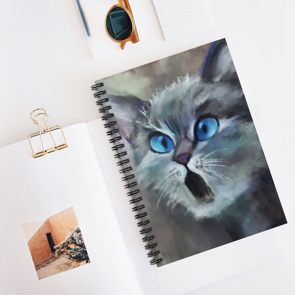 Shocked Cat Meme Notebook Personalized Surprised Kitten - Etsy