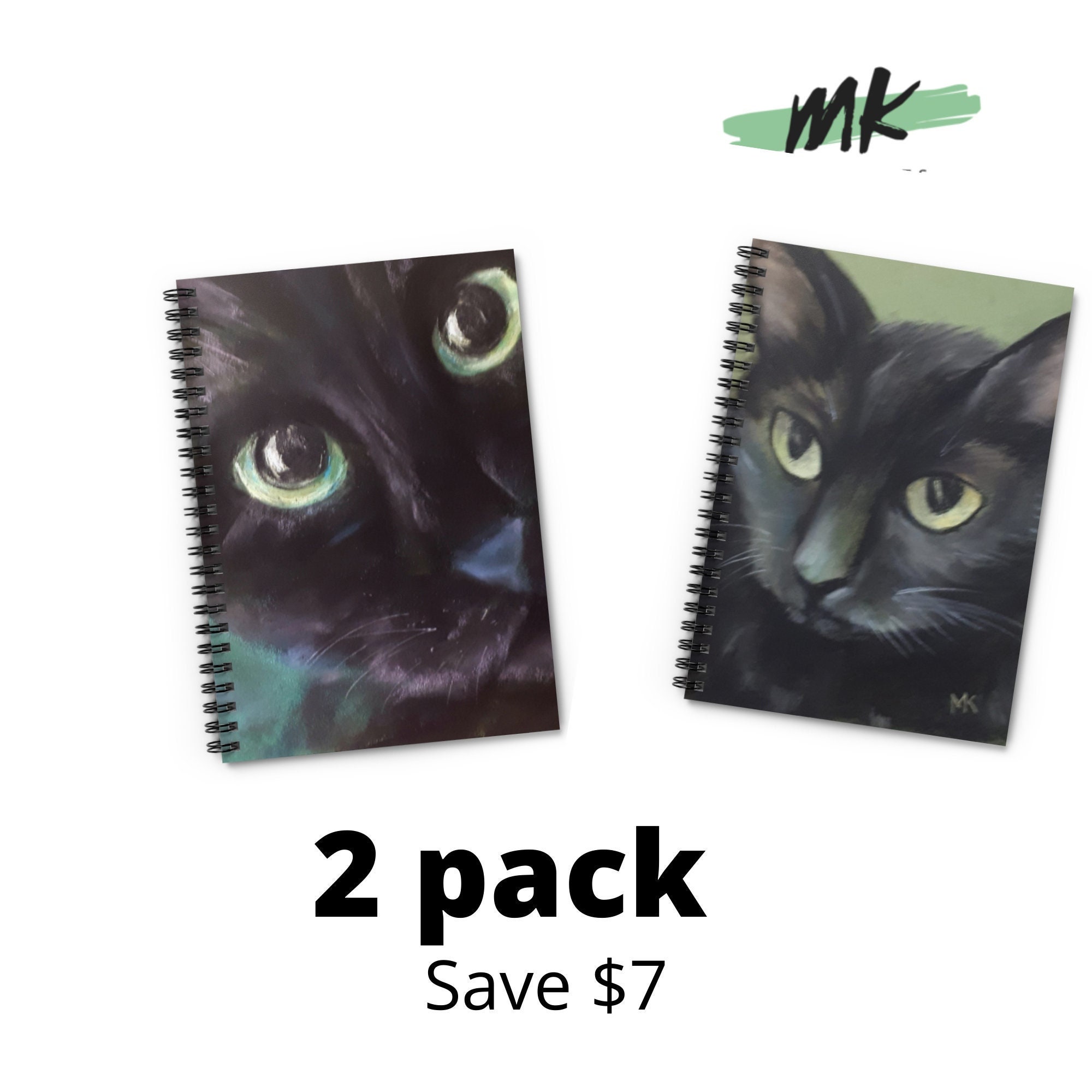 2 Black Cat Notebooks Black Cat Notebook Bundle Cute Black - Etsy