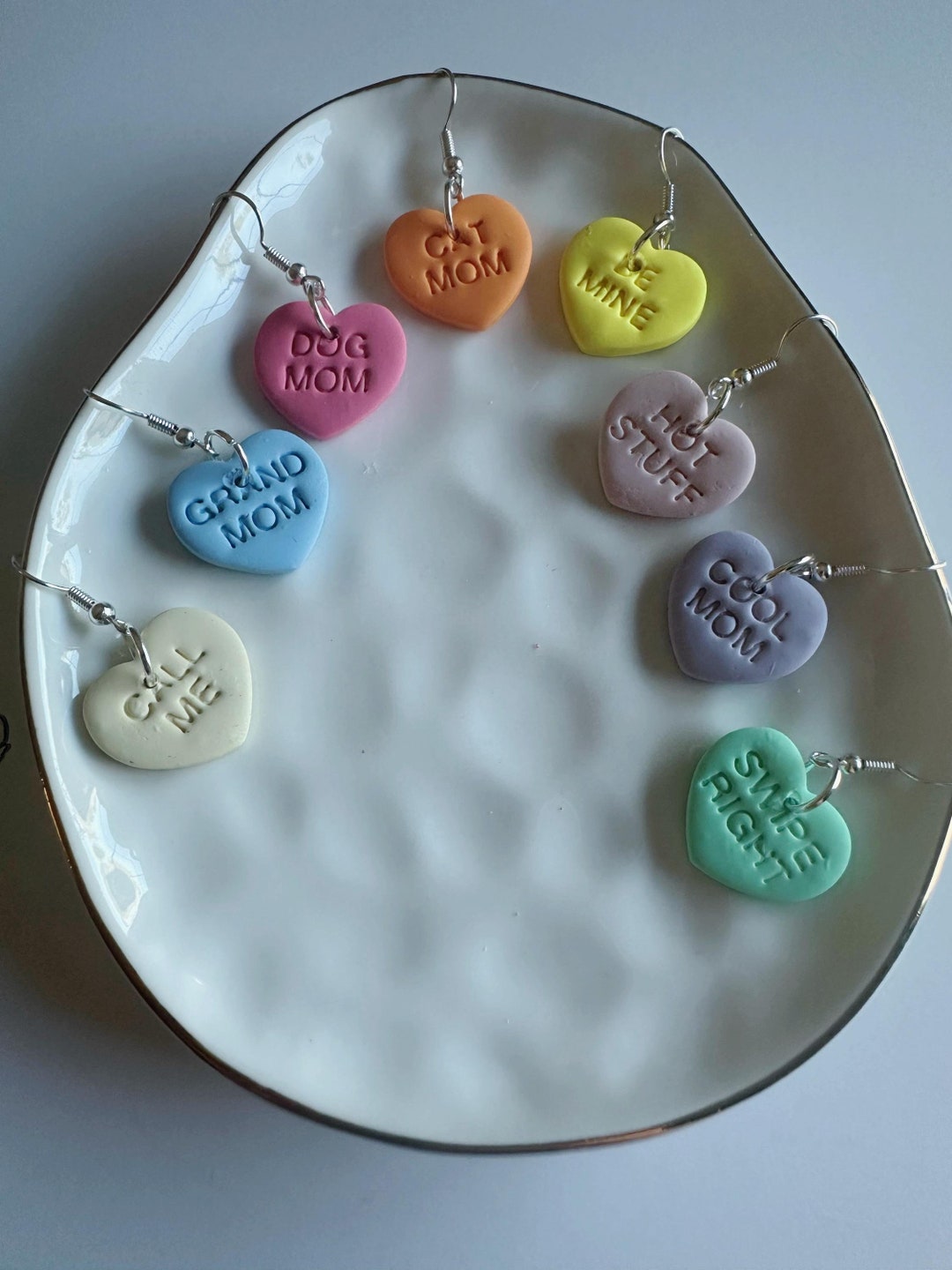 Conversation Hearts Dangle Drop Earrings in Pastels - YOU PICK 2 ...