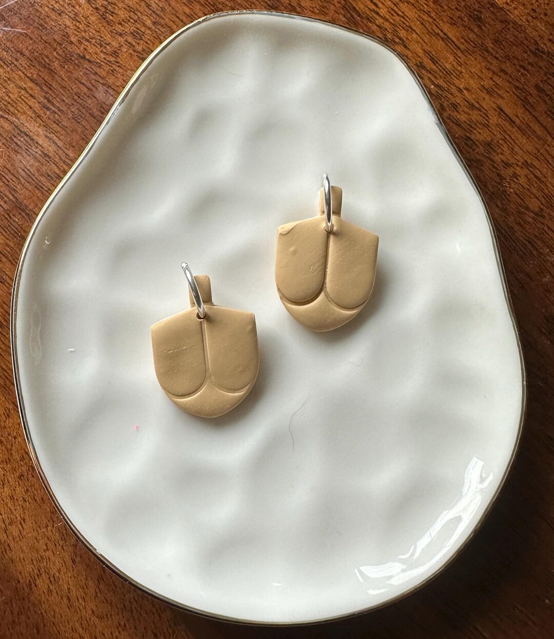Handmade Clay Dreidel Necklace: Neutral Hanukkah Pendant - Etsy