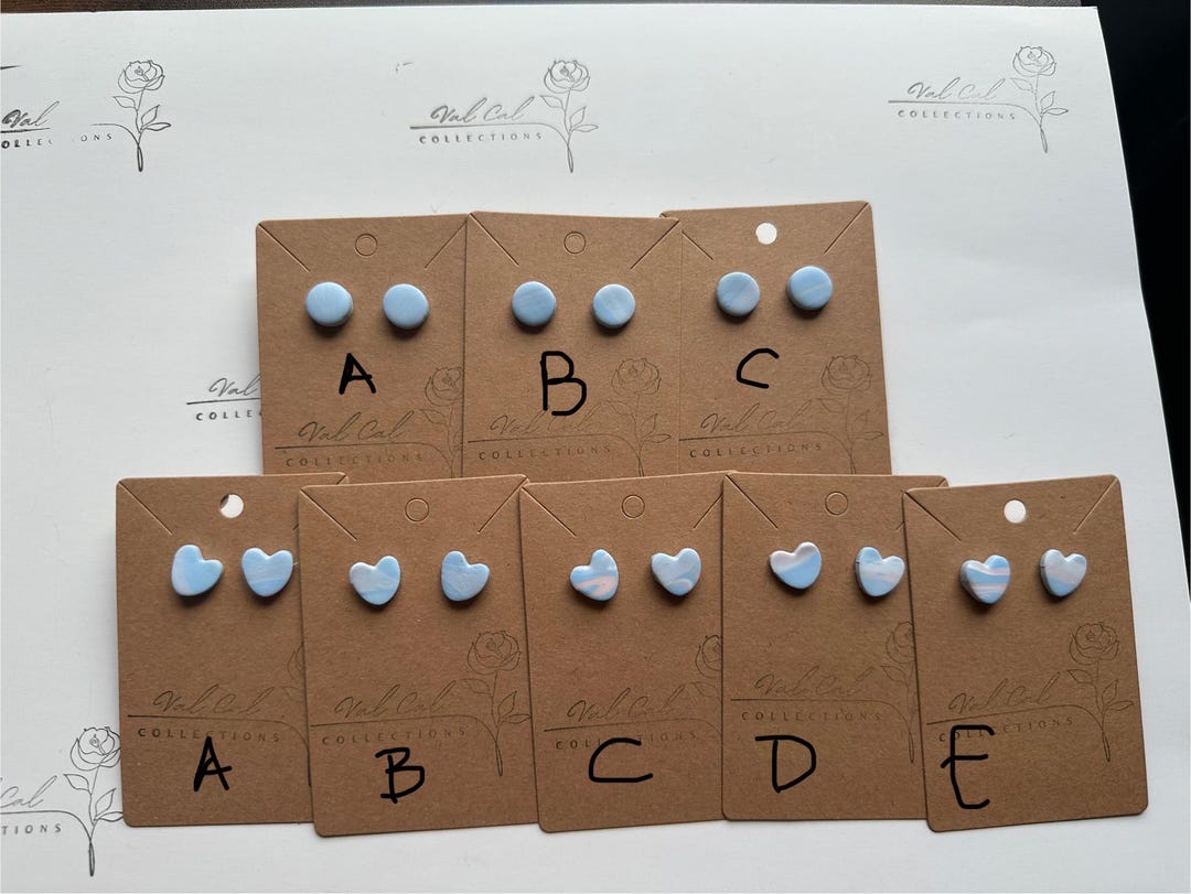 Transgender Pride Flag Polymer Clay Stud Earrings: Handmade Hearts ...