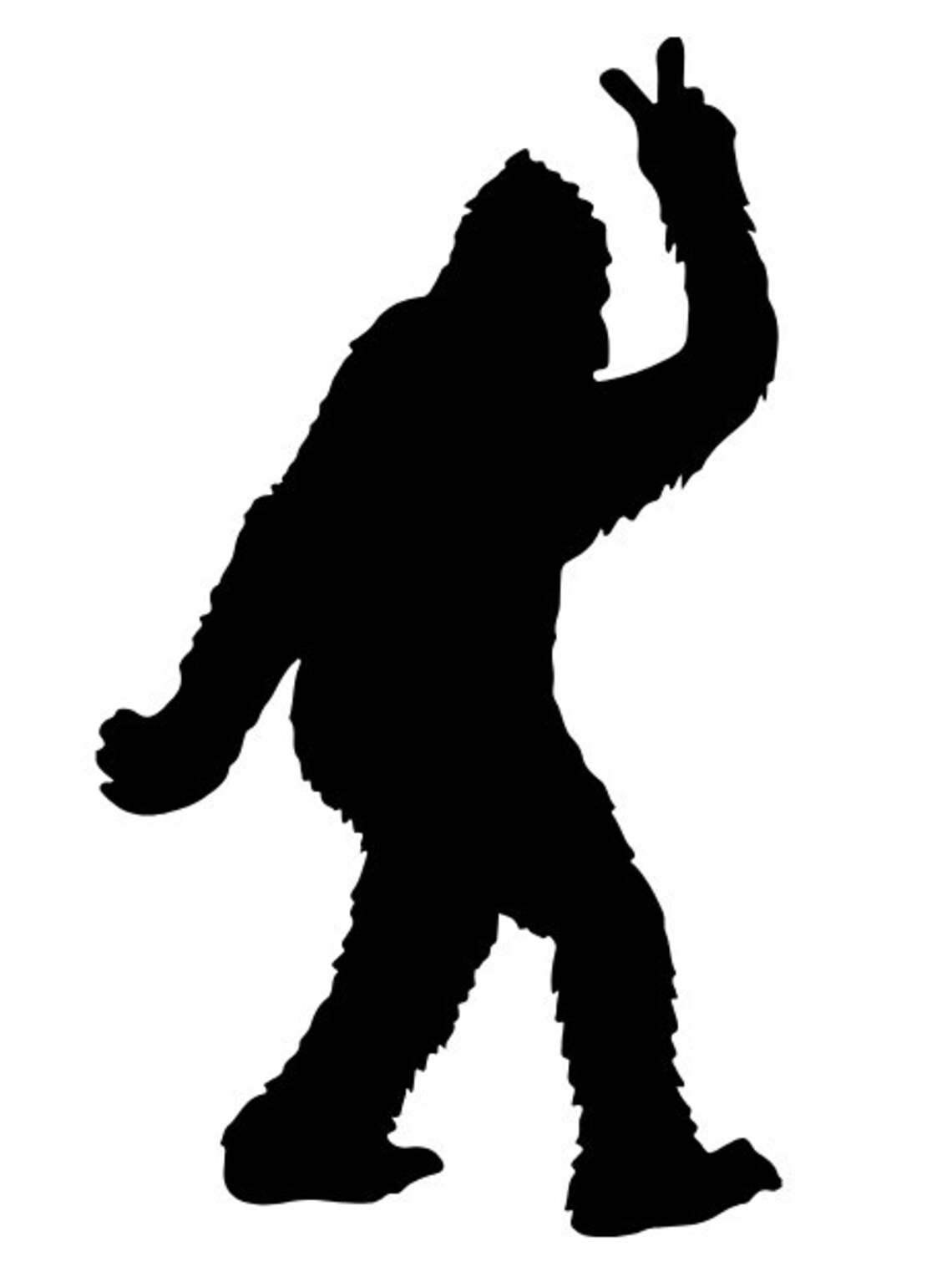 Peace Sign Bigfoot Sasquatch Cut Sign Image Clipart Digital Download ...