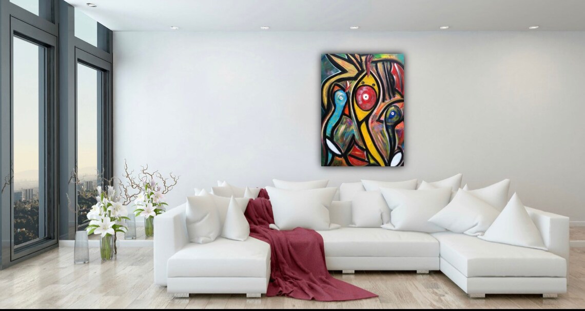 Original abstrakte Malerei auf Leinwänden moderne Wand Kunst | Etsy