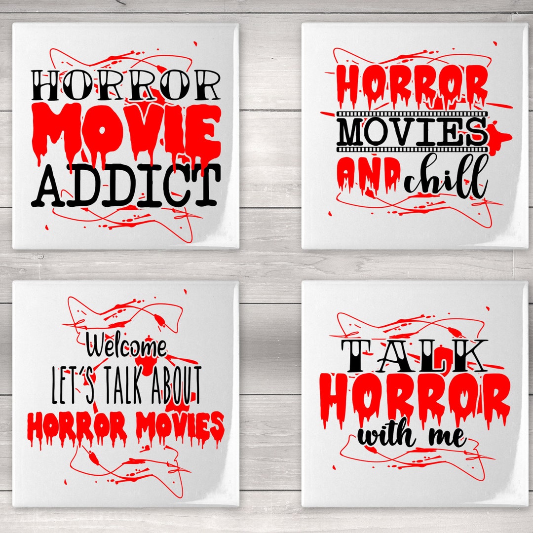 Horror Movie Coaster With Cork Backing Horror Movie Gift for - Etsy