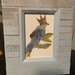Blue Bird With Crown Original Paper Collage in Blue Vintage-style Frame ...