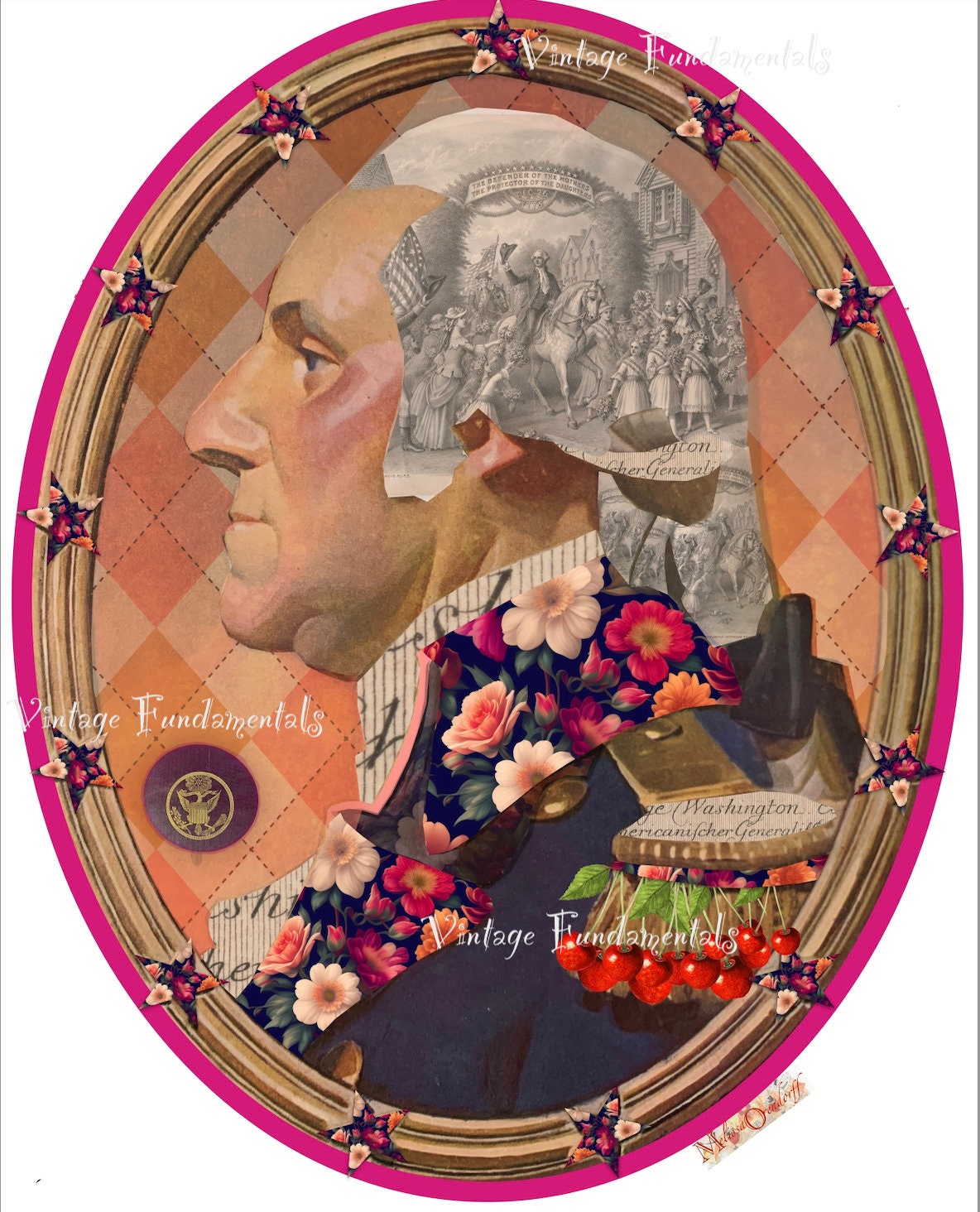 George Washington, Digital Collage, Original Art, 18x24 Poster, First ...
