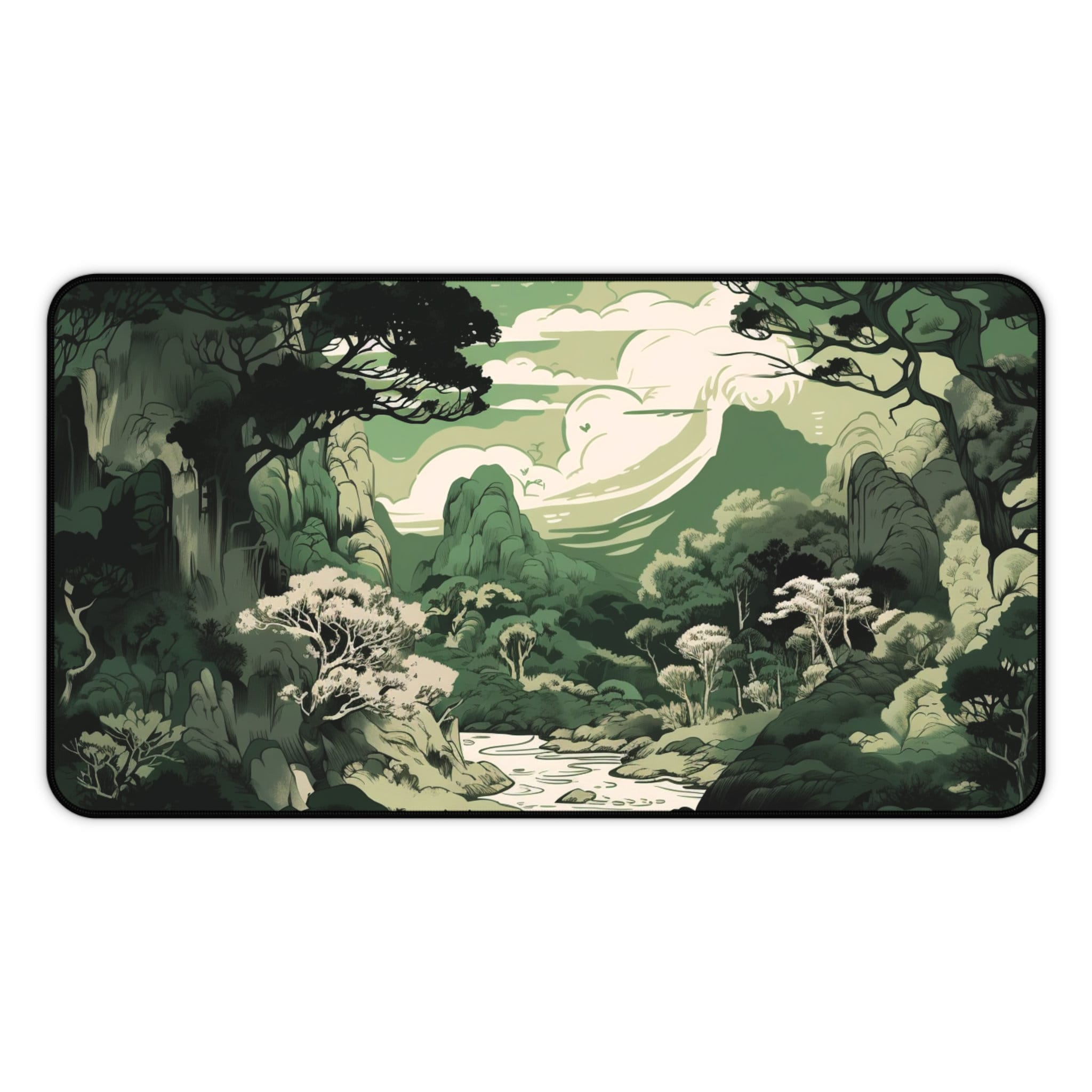 Forest Theme Playmat Card Game Play Mat Green Mana Mat - Etsy