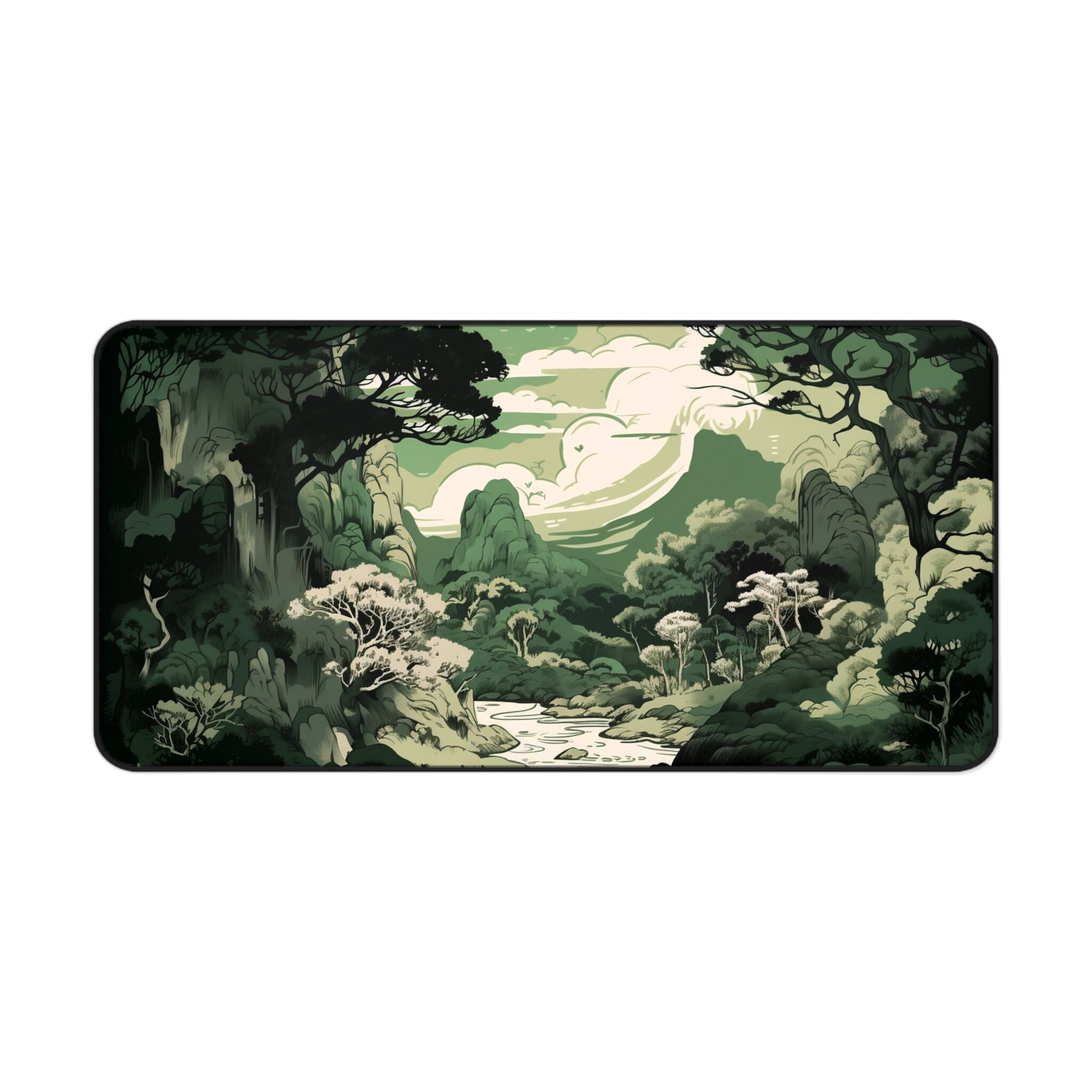 Forest Theme Playmat Card Game Play Mat Green Mana Mat - Etsy