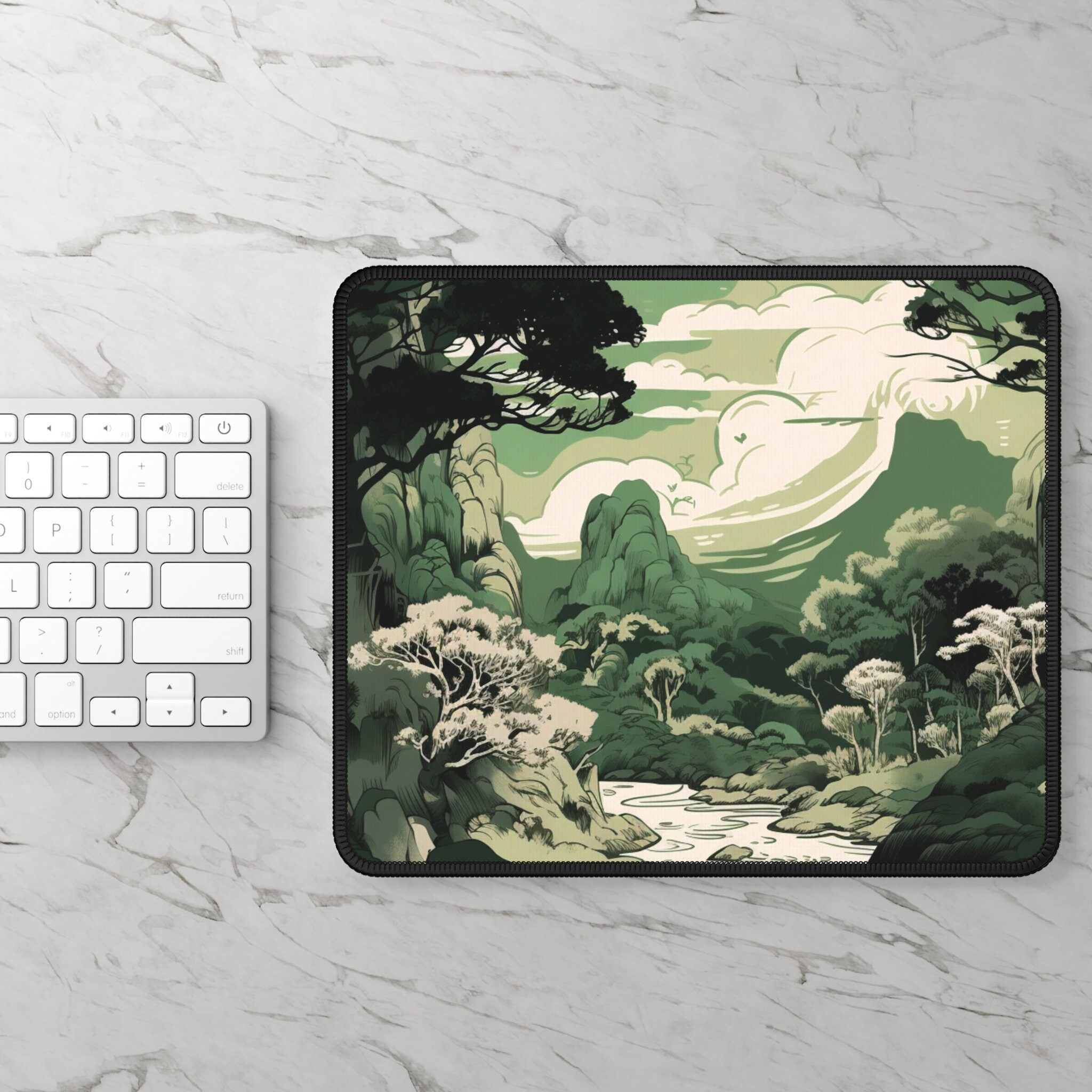 Forest Theme Playmat Card Game Play Mat Green Mana Mat - Etsy