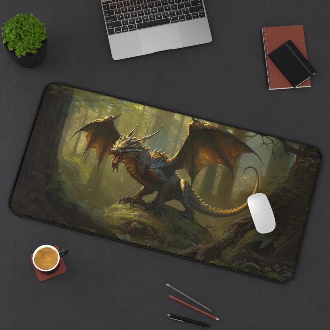Dragon Playmat, Bronze Dragon, TTRPG Play Mat, D&D Theme Mousepad, Dice ...