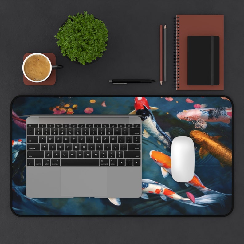 Koi Fish Desk Mat, Koi Fish Mouse Pad, Japanese Mousepad, Japan Mouse ...