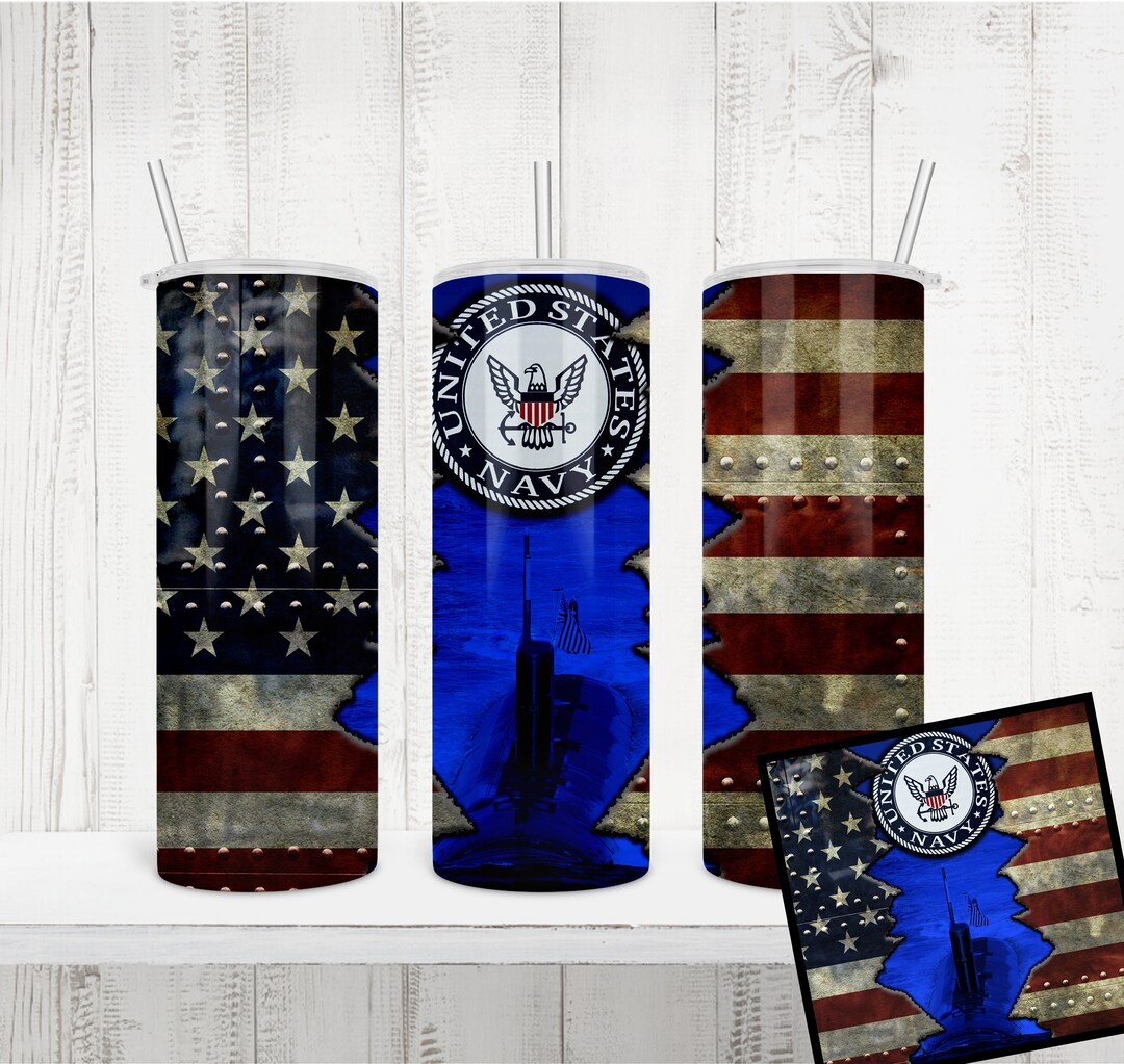 U.S. Navy Submarine Design | U.S. Flag Design | Navy Flag Tumbler Wrap ...