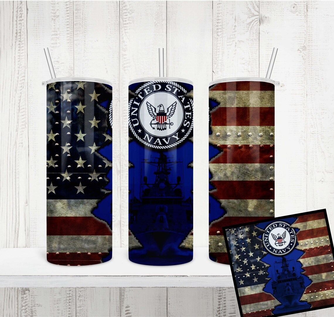 U.S. Navy Design | U.S. Flag Design | Navy Flag Tumbler Wrap - Etsy