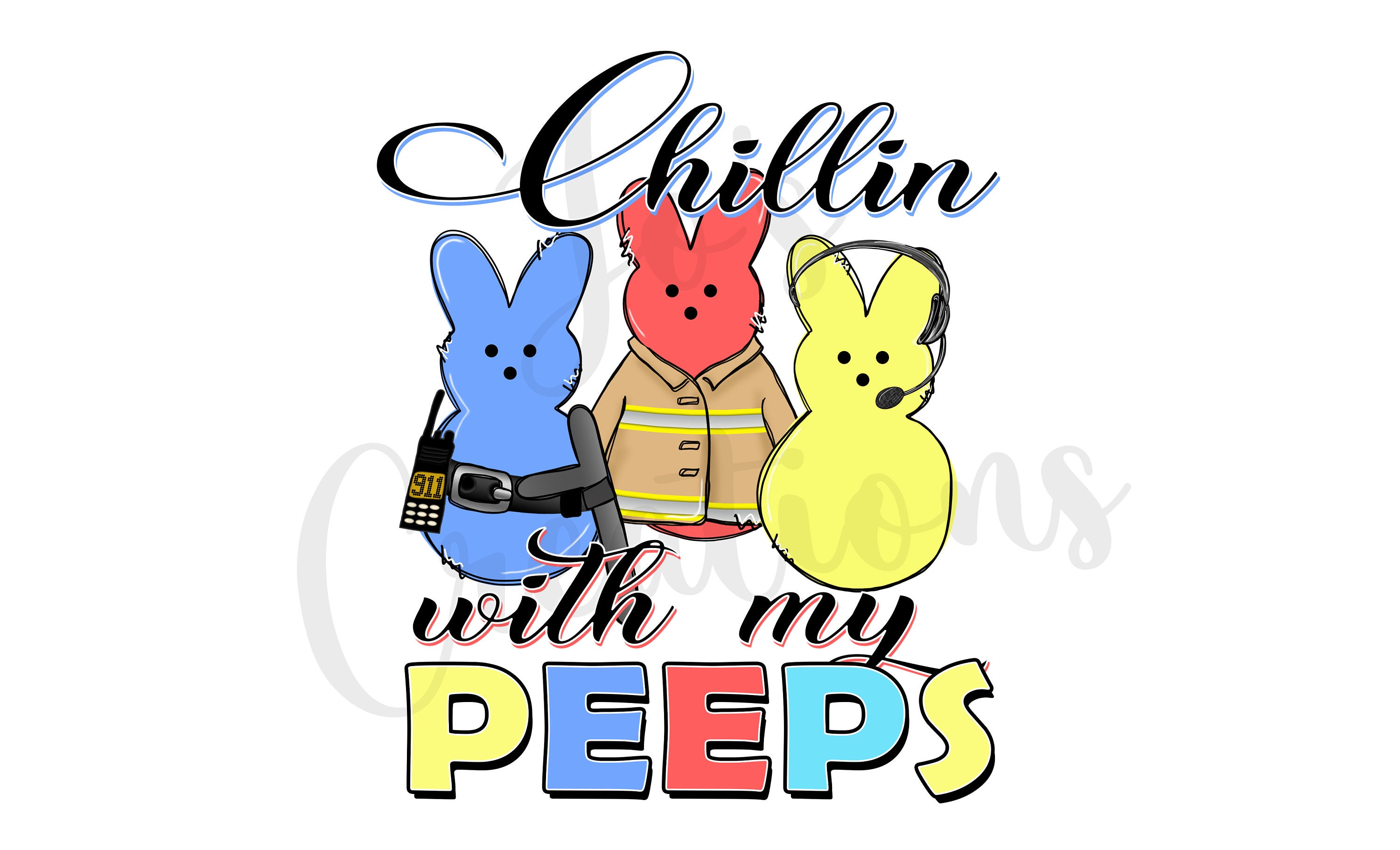 Easter Design Easter Dispatch Peep PNG Easter Bunny First Responders - Etsy