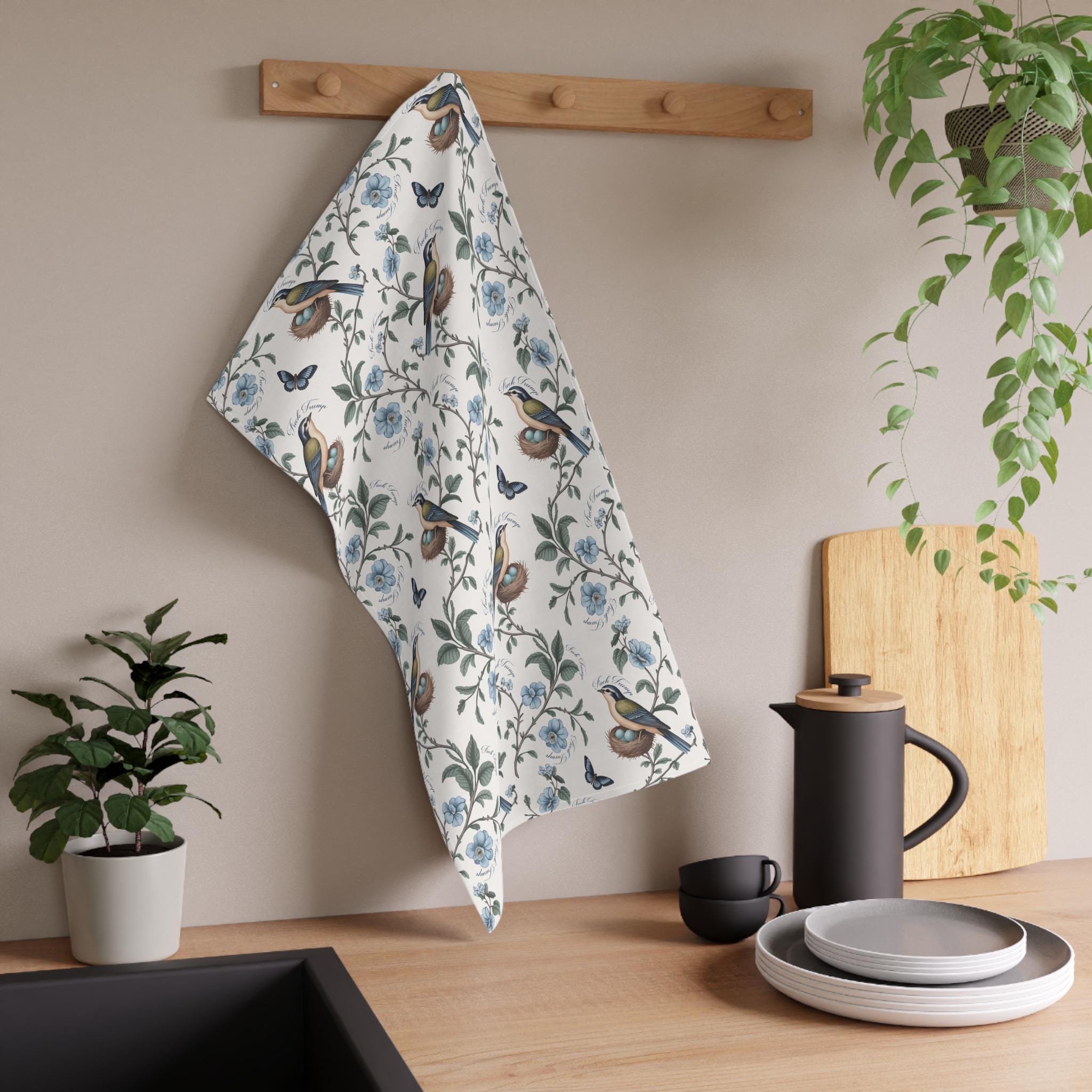 Subtle F*ck Trump Hand Towel, Chinoiserie Kitchen Decor, Funny ...