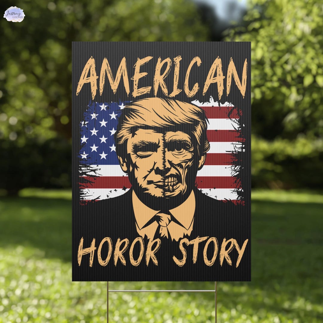 Political Yarn Sign, American Horror Story Sign 2 Sides With H Stake ...