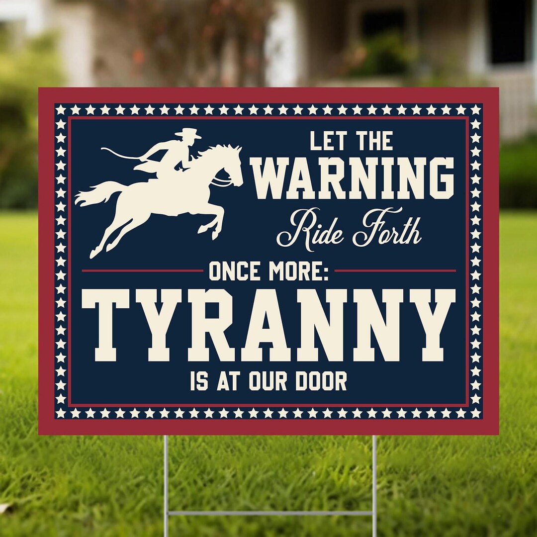 Political Yarn Sign, Resist Tyranny Warning Sign, No Kings Yard Sign ...