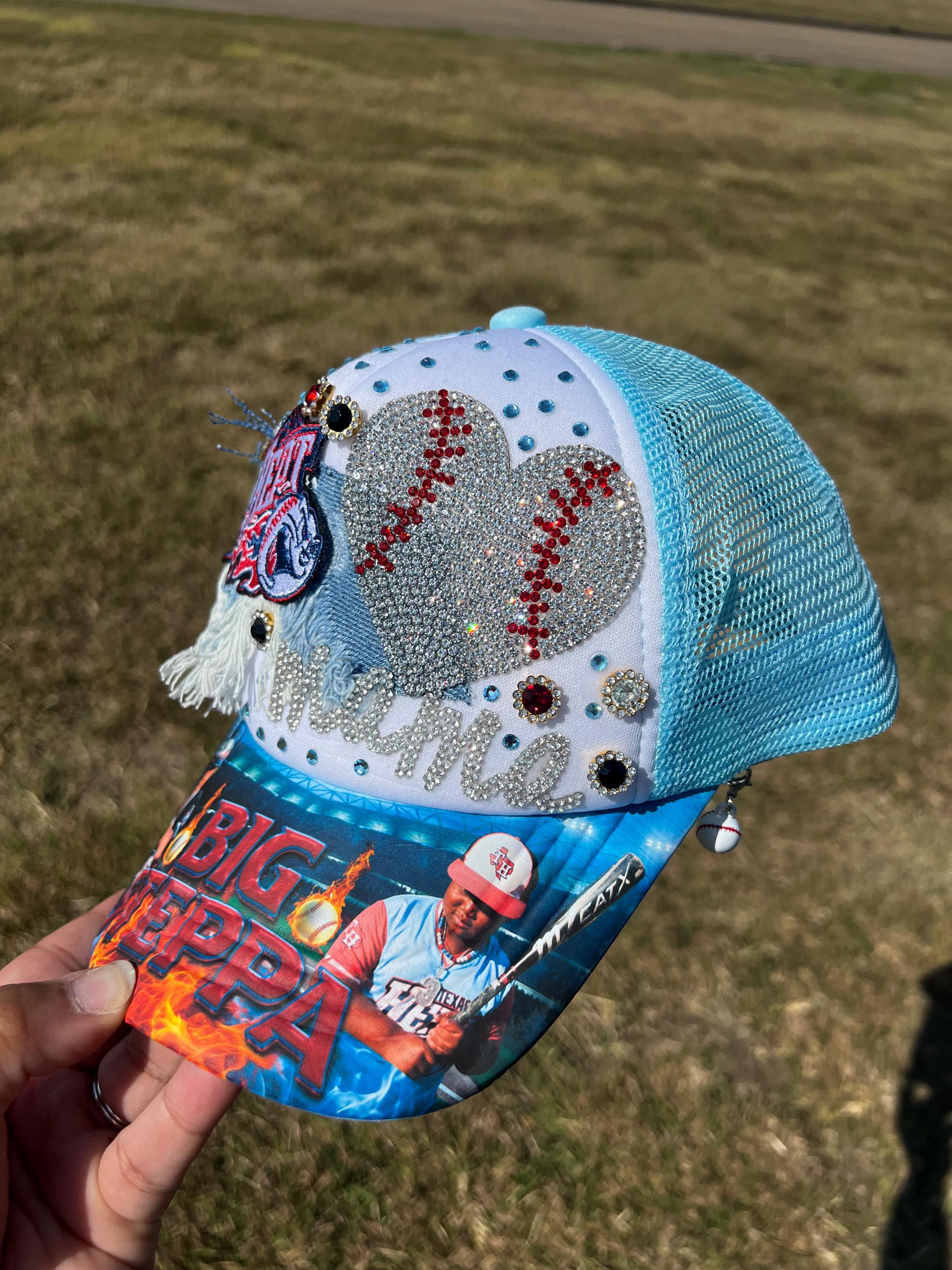 Custom Photo Trucker Hat With Crystals | Personalized Sports Fan Hat - Etsy