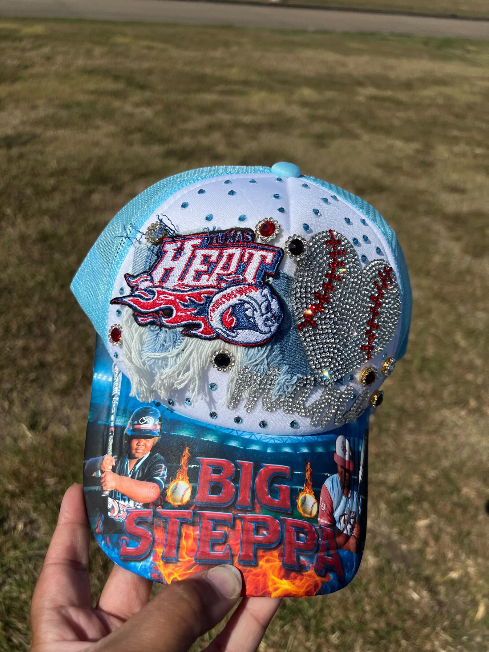 Custom Photo Trucker Hat With Crystals | Personalized Sports Fan Hat - Etsy