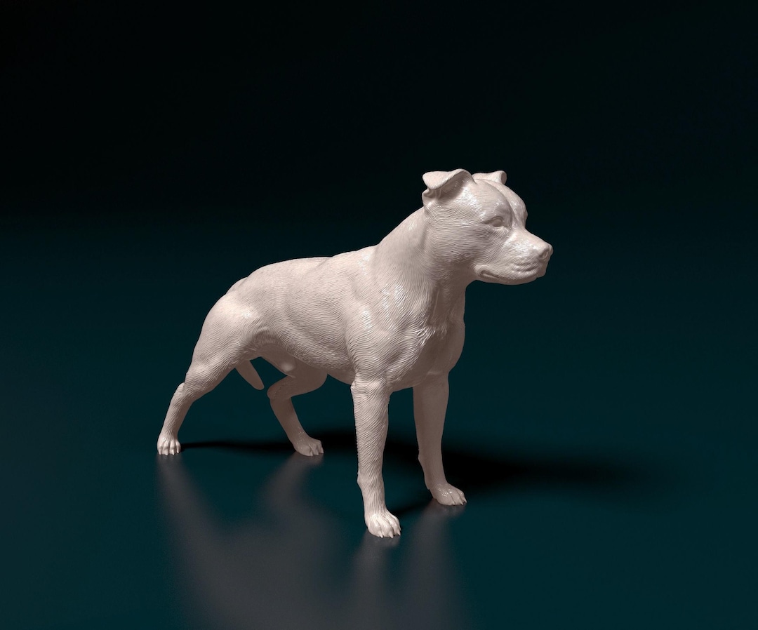American Pitbull Standing Statue - Handmade Dog Figurine | Pet Lover ...