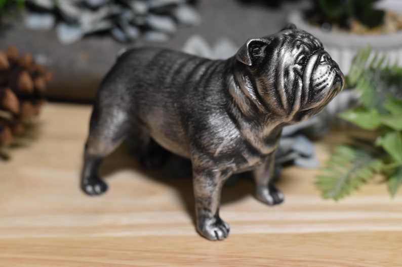 English Bulldog Statue - Handcrafted Resin Dog Figurine - Custom Colors ...