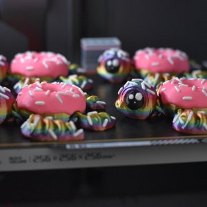 3D Printed Articulated Donut Turtle Multi-color Print Cute Colorful ...