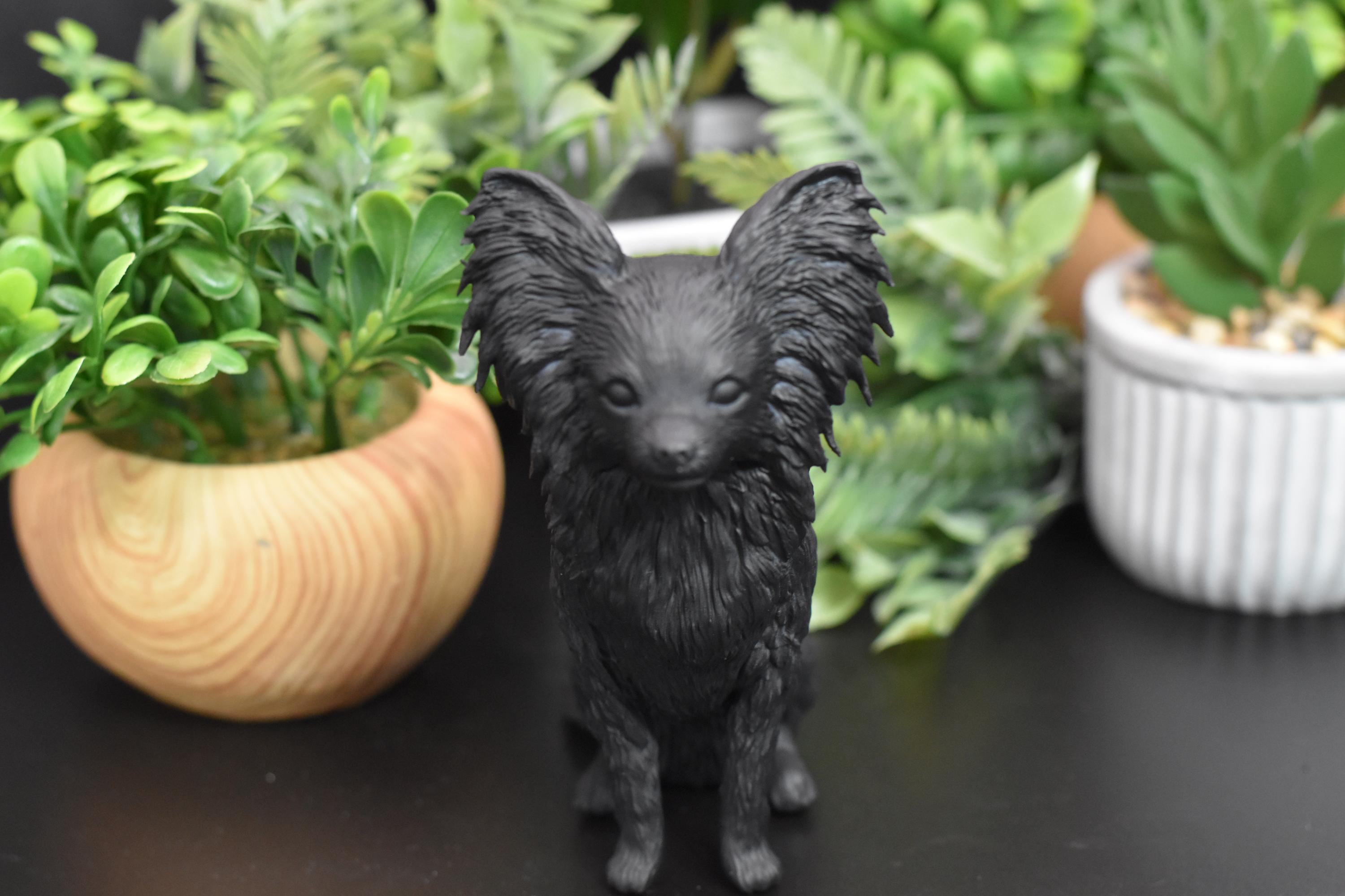 Papillon Statue - Elegant Dog Sculpture, Handmade Pet Decor for Dog ...