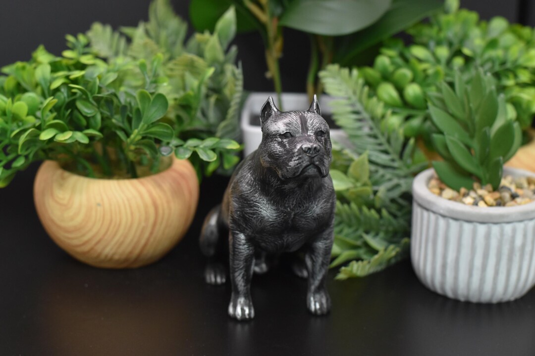 Pitbull Statue Handcrafted Dog Figurine Unique Home Decor & Gift for ...