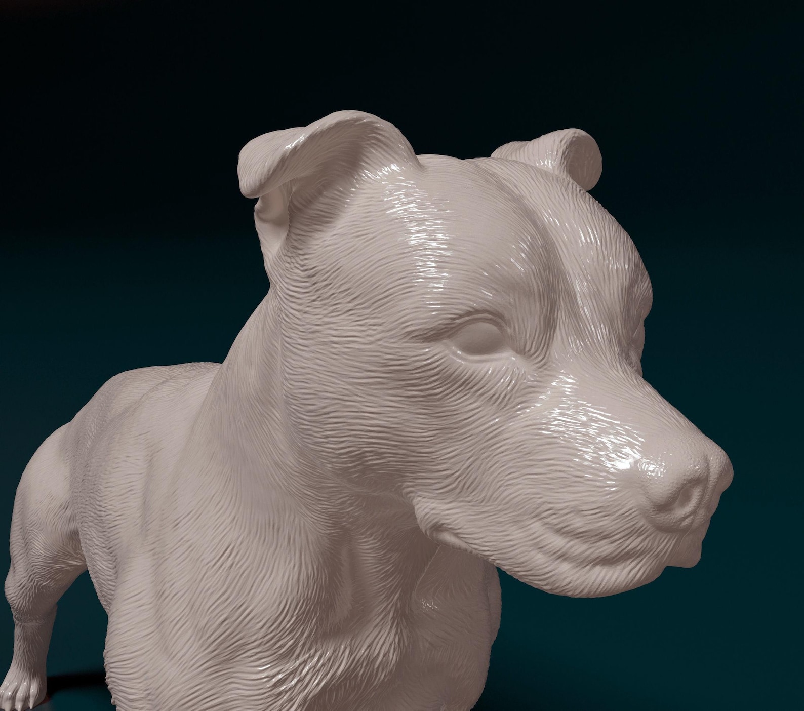 American Pitbull Standing Statue Handmade Dog Figurine, Pet Lover Gift ...