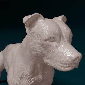 American Pitbull Standing Statue - Handmade Dog Figurine | Pet Lover ...