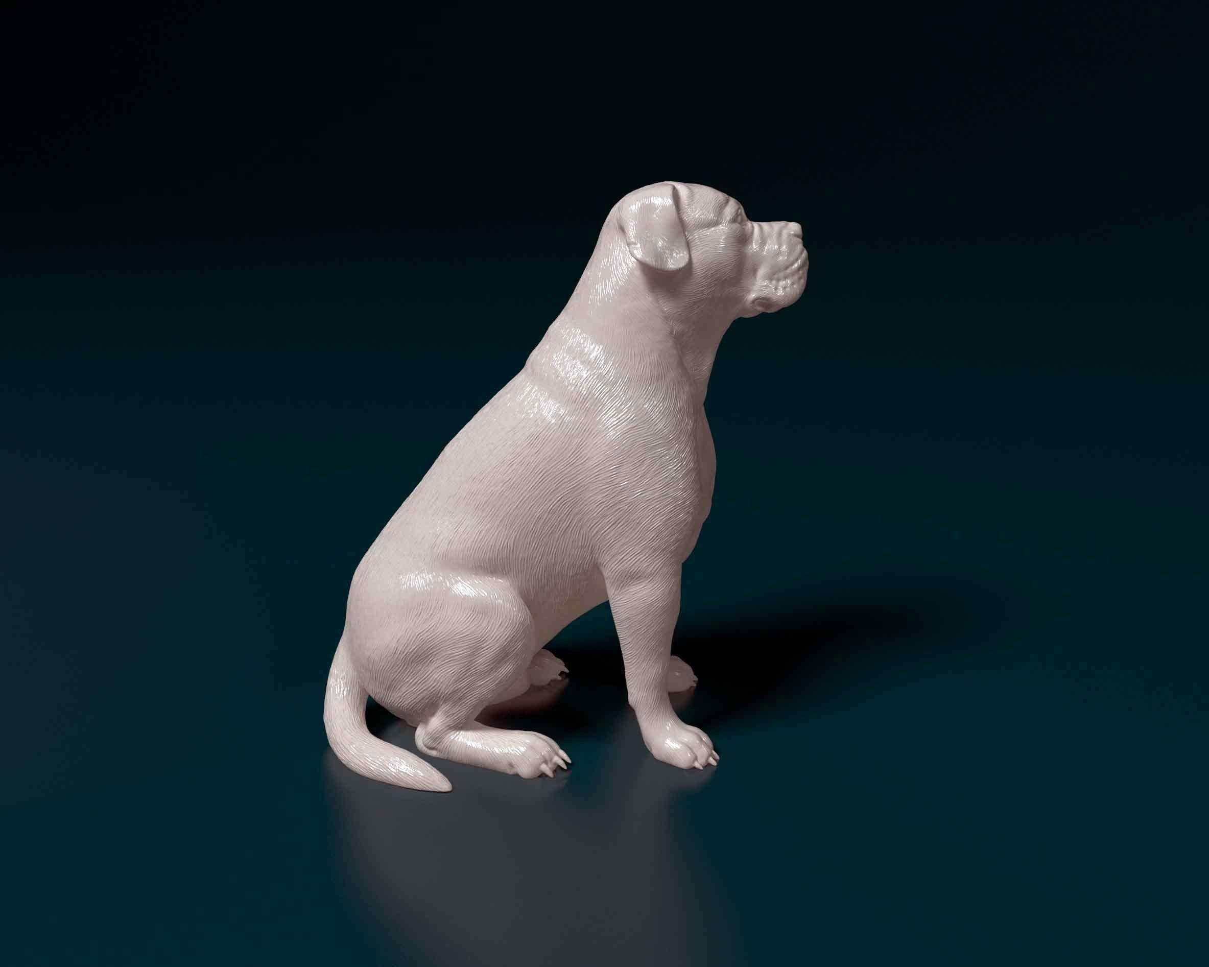 American Bulldog Sitting Figurine - Handmade Dog Lover Gift, Detailed ...