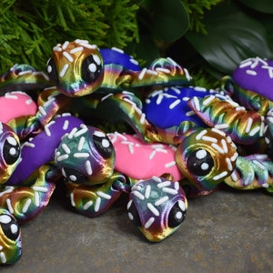 3D Printed Articulated Donut Turtle Multi-color Print Cute Colorful ...