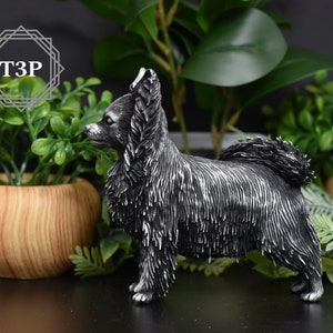 Handcrafted Papillon Dog Statue - Realistic Pet Sculpture for Home ...